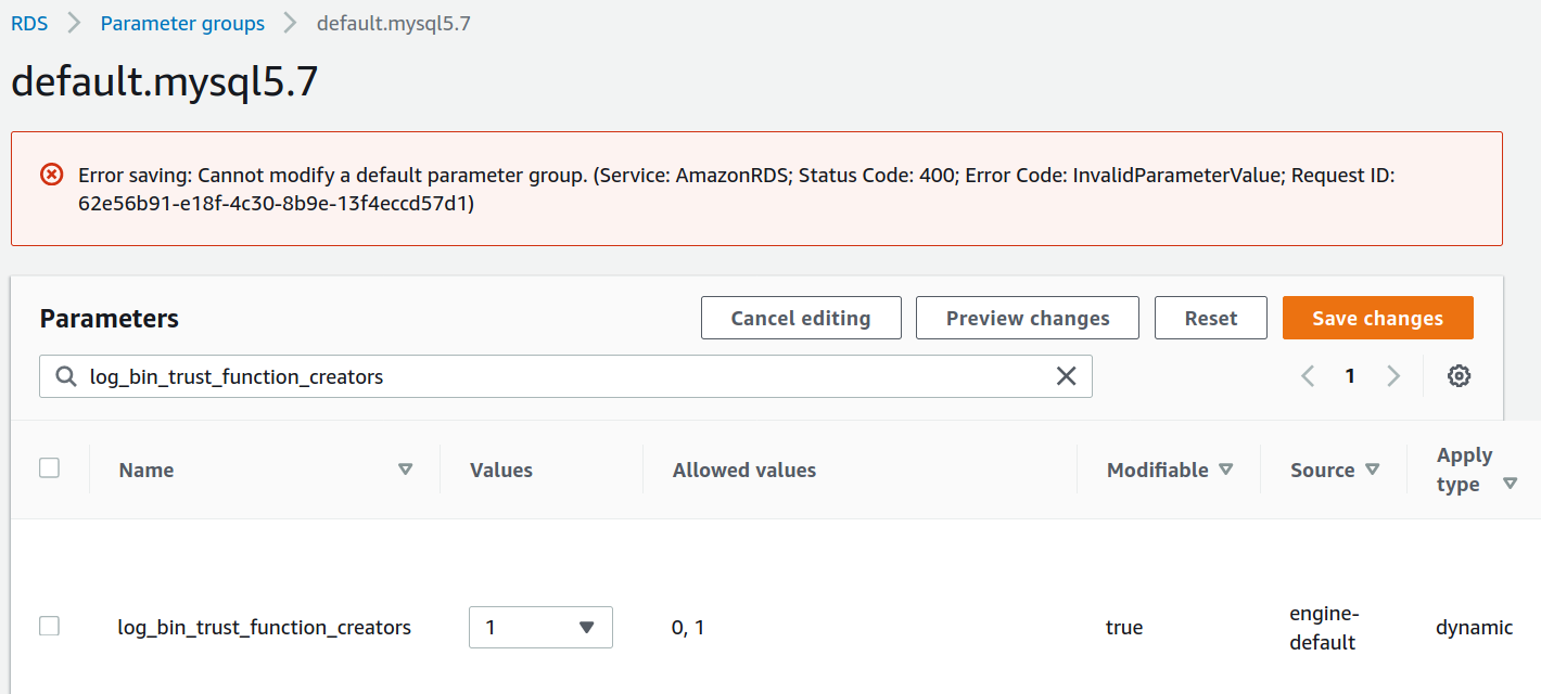 Aws Rds You Do Not Have The Super Privilege And Binary Logging Is Enabled The System Admins Blog 1707